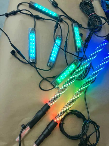 PAIR TWISTED EXTREME + MEGA ROCK LIGHT COMBO – MILLAR LIGHT BARS - FX WHIPS, LLC